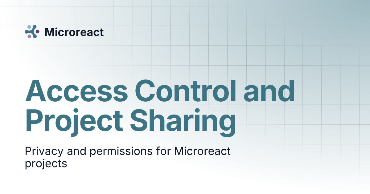 Access Control and Project Sharing | Microreact