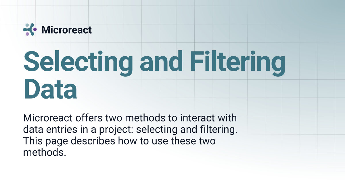Selecting and Filtering Data | Microreact Selecting and Filtering Data | Microreact